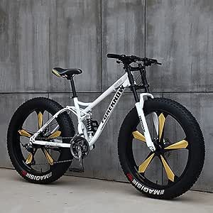 JAMCHE 26Inch Mountain Bikes, Adult Fat Tire Mountain Trail Bike, 27 ...