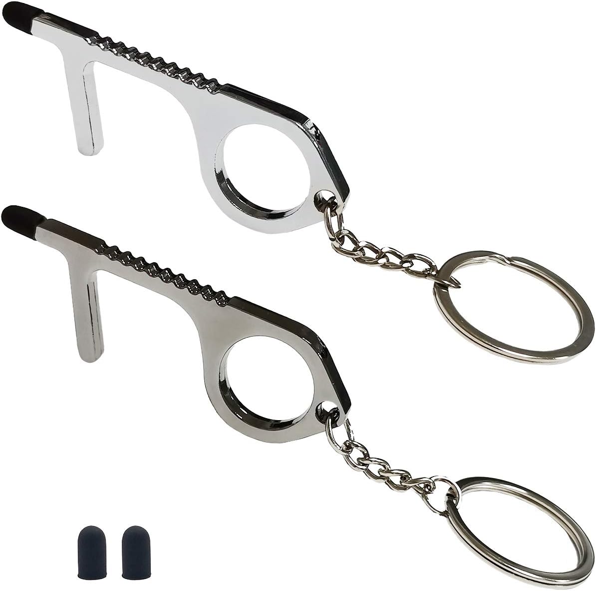 2 PCS No Touch Door Opener Tool, Safe EDC Touchless Keychain with ...