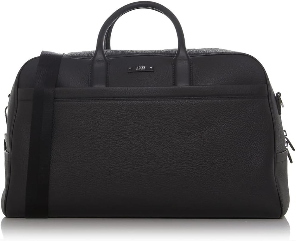 Amazon.com: BOSS Hugo Boss Leather Traveler Holdall Black : Clothing ...
