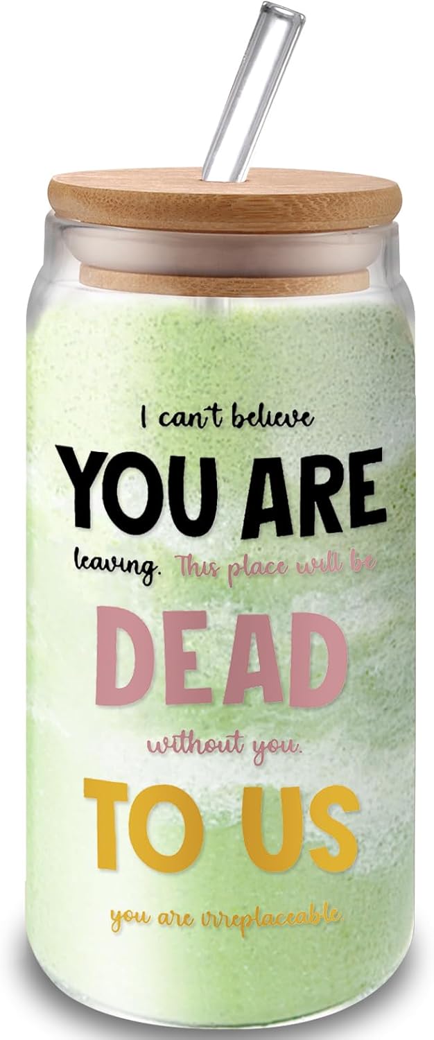 Amazon.com: Farewell Gifts for Coworkers - 16oz Glass Cup for Work ...