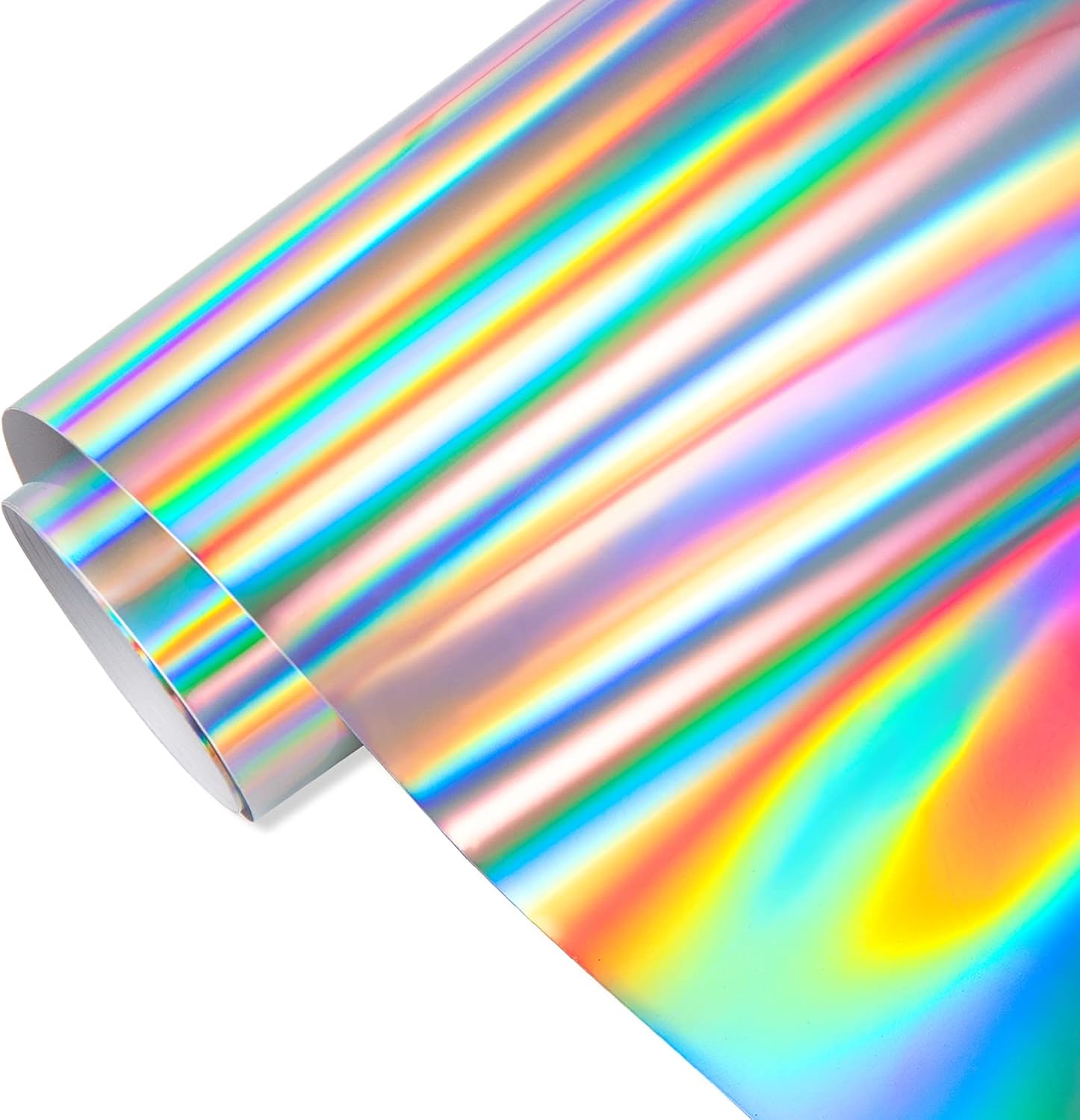 Amazon.com: Holographic Spectrum Silver Adhesive Vinyl Roll - Permanent ...