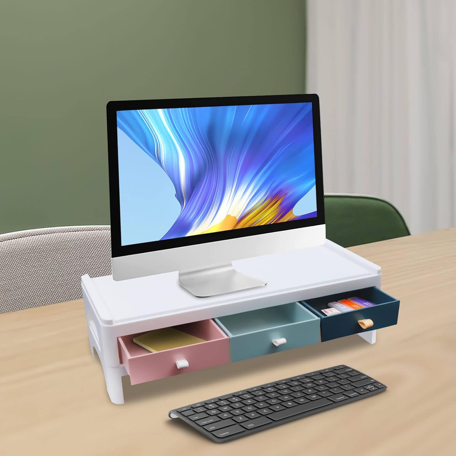 JAYEUW Monitor Stand Riser, Computer Desk Stand, Desk Storage Organizer ...