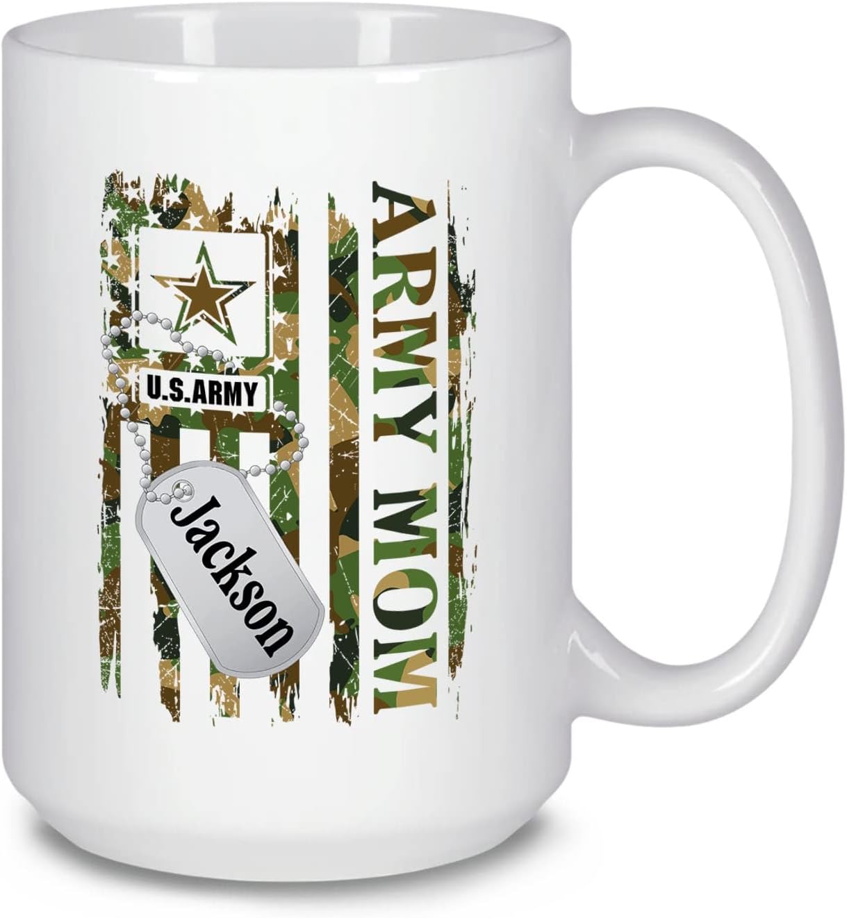 Amazon.com: Army Mom US Flag Mug, Personalized US Army Coffee Mug Cup ...