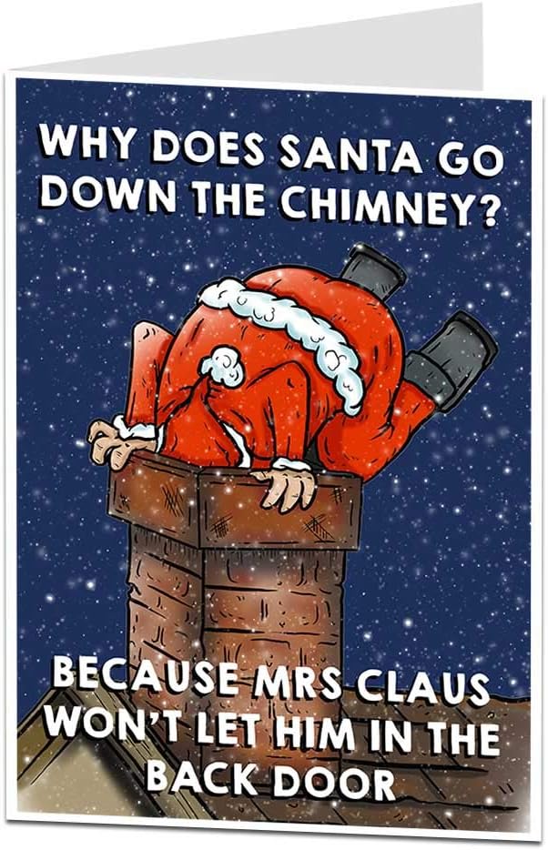 Funny Rude Christmas Card Adult Santa Claus Xmas Greetings For Him Her ...