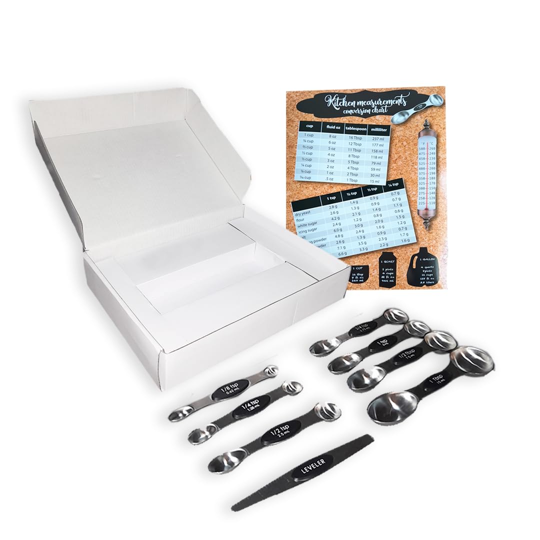 Premium Stainless Steel Magnetic Measuring Spoons & Leveler Set Space ...