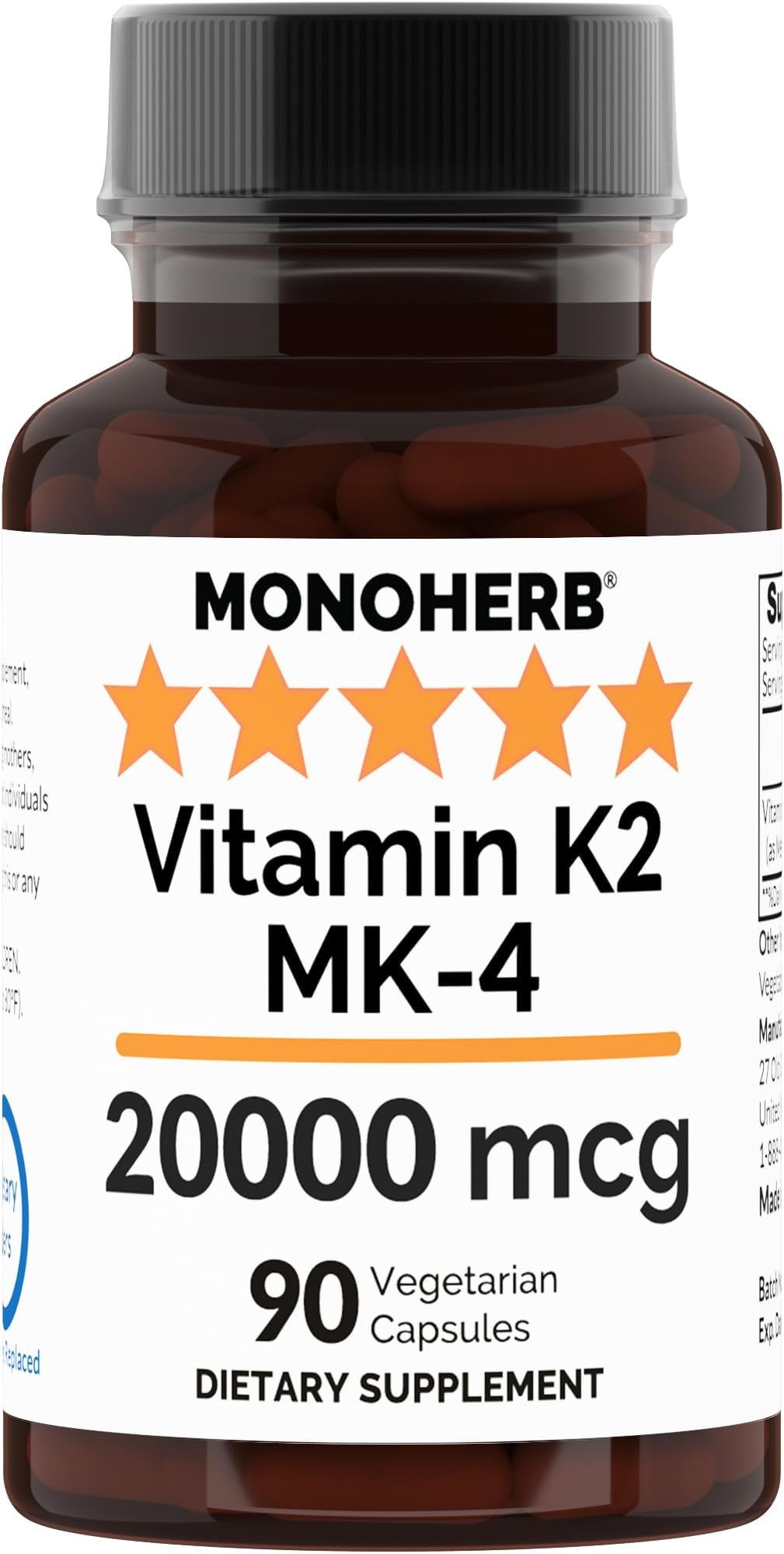 Amazon.com: MONOHERB Vitamin K2 as Menatetrenone MK-4 20000 mcg per ...