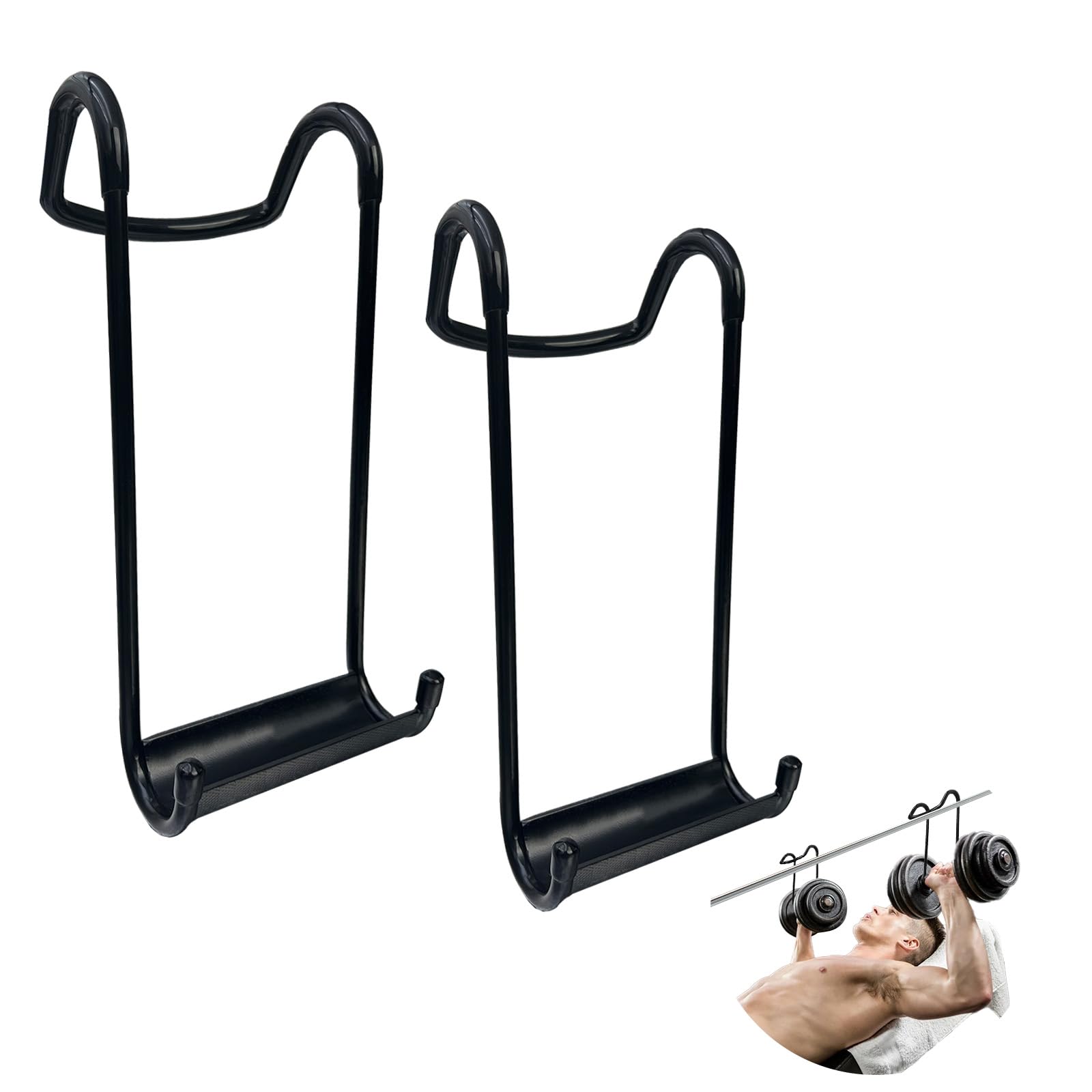 Amazon.com: Dumbbell Spotter Hooks Hangers, 2-Pack Dumbbells Barbell ...
