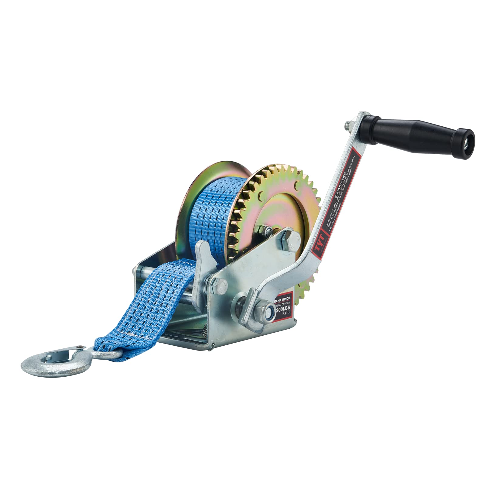 Buy TYT 1200LB Boat Trailer Winch Strap Winch with Blue 26FT Rope, Hand ...