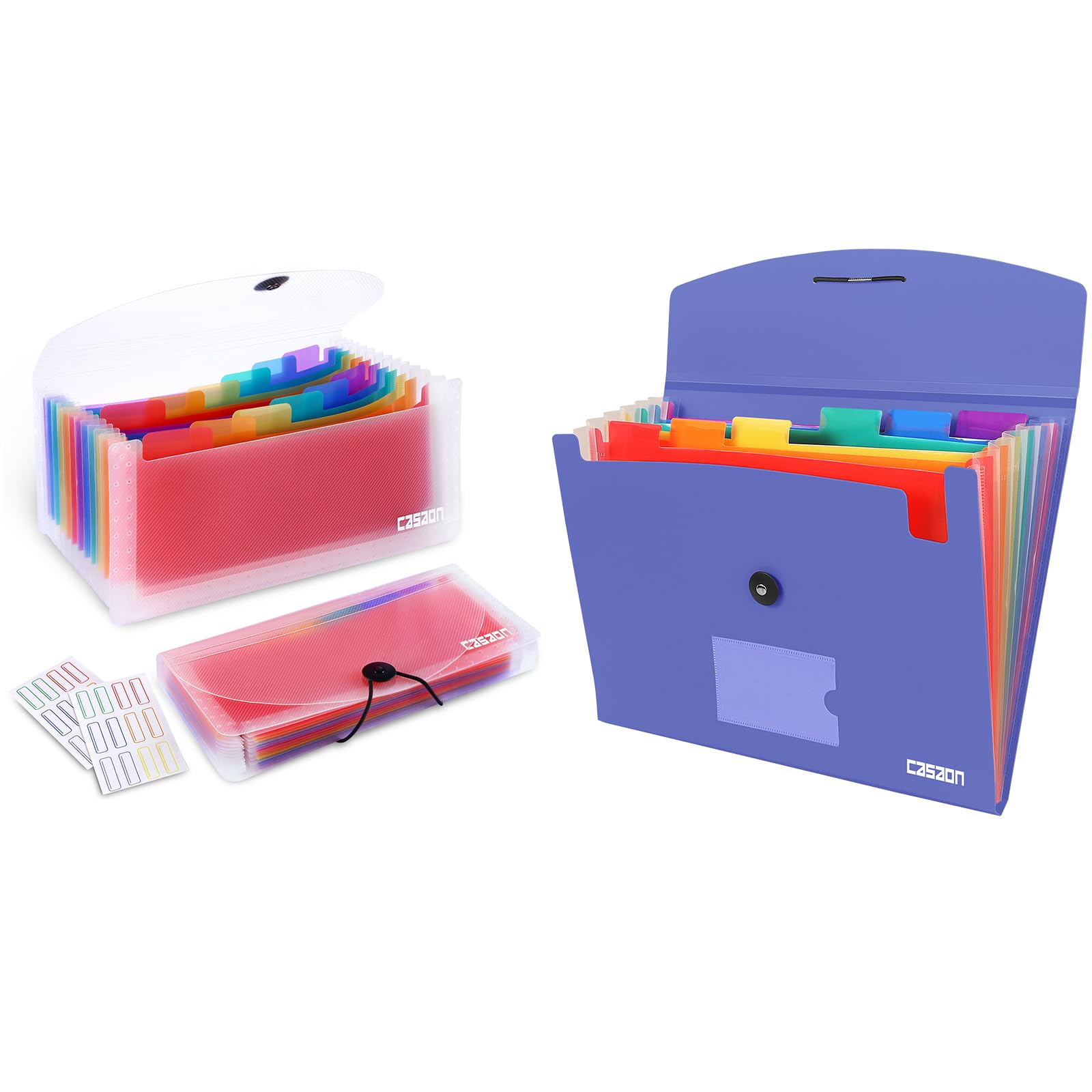 Amazon.com : 2 Pack 13-Pockets Expanding Accordion File Folder Mini ...