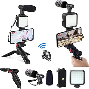 Amazon.com: Vlogging Kit for iPhone,YouTube Starter Kit,Smartphone Video Vlog Kit with ...