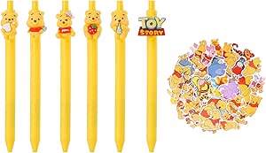 Amazon.com: Generic 6 PCS Pooh Bear Gel Pen Set Pooh Bear Pen with ...