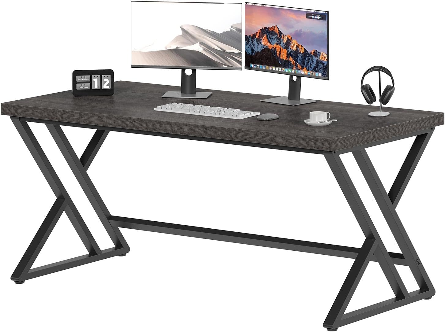 LVB Modern Computer Desk, Industrial Home Office Desk with Storage ...