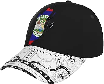 Amazon.com: Flag Map of Belize Hat Adjustable Baseball Cap for Men ...