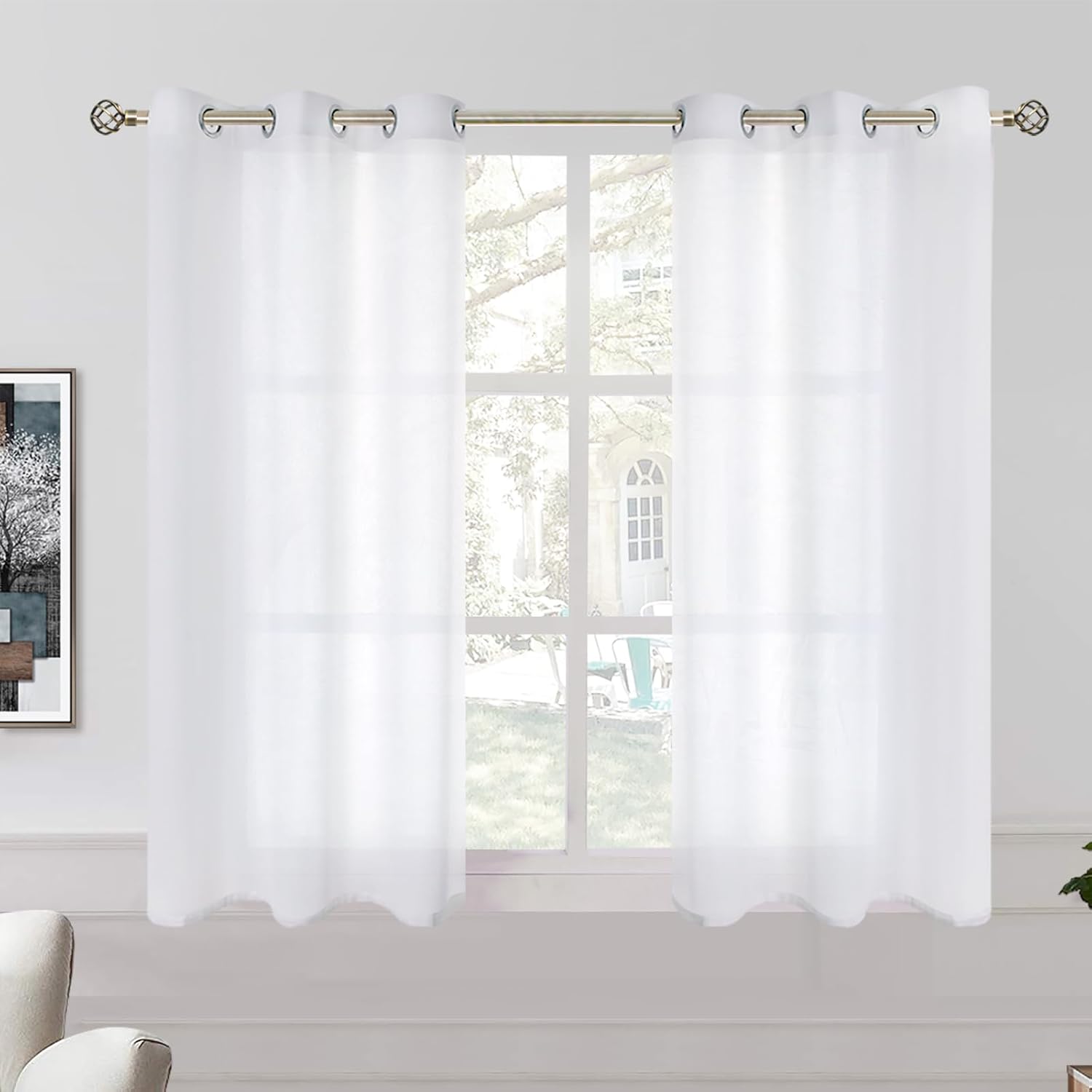Amazon.com: BGment Natural Linen Look Semi Sheer Curtains for Bedroom ...