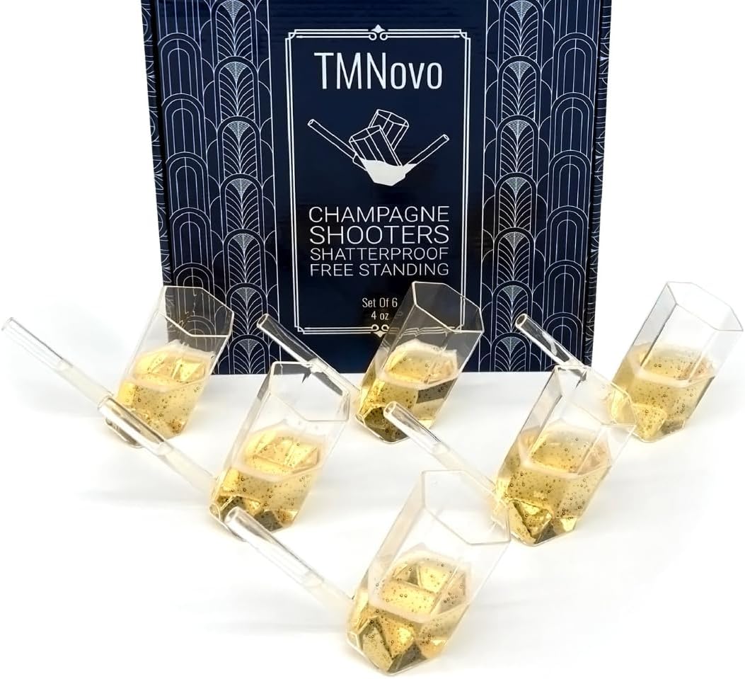 Amazon.com | TMNOVO Champagne Shooter Flutes With Straw Set Of 6 ...