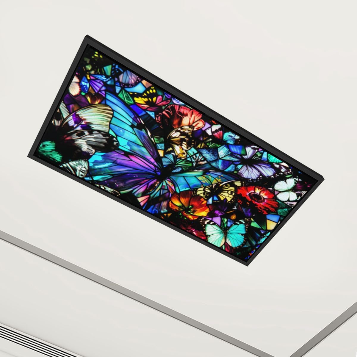 EXLOJMWTPOR 4 Pack Fluorescent Light Covers Vibrant Stained Glass ...