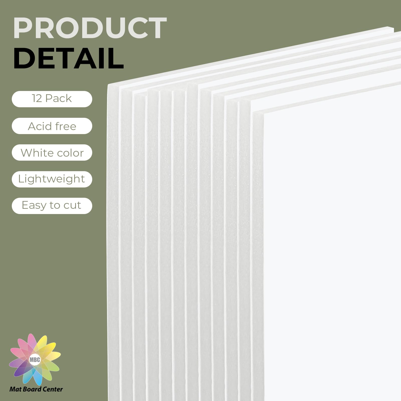 Mat Board Center, Thick White Foam Core Backing Boards, Pack Of 25 ...