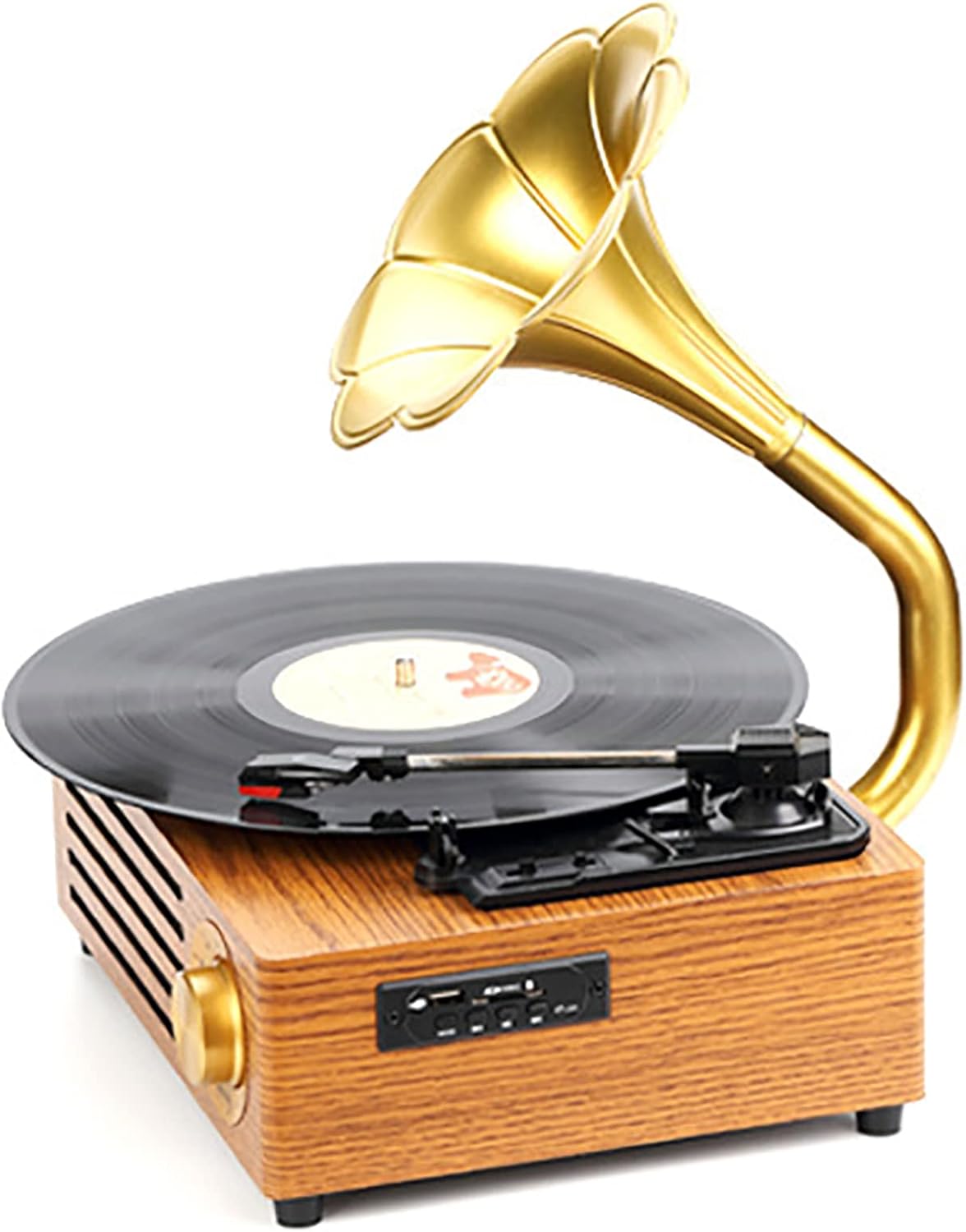 Vinyl Record Player, Bluetooth Record Player, with Horn Shape Bluetooth ...
