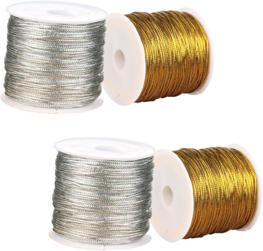 Amazon.com: ULDIGI 4pcs Metallic Jewelry Making Cord Gold Silver Thread ...