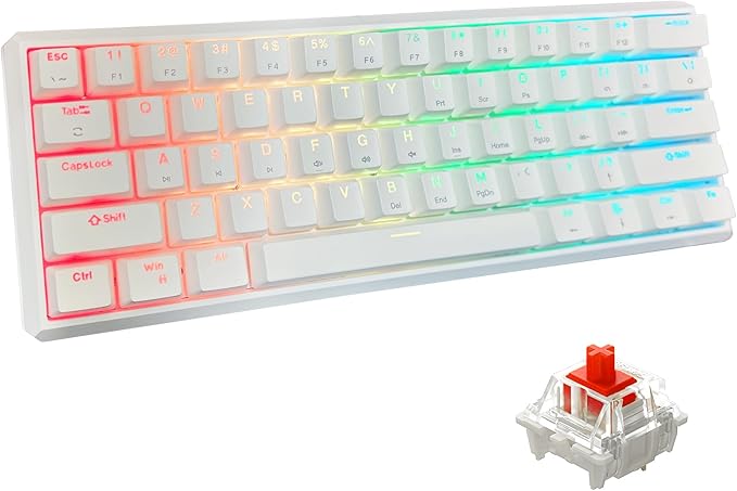 Amazon.com: Snpurdiri 60% Wired Mechanical Gaming Keyboard, RGB Backlit ...