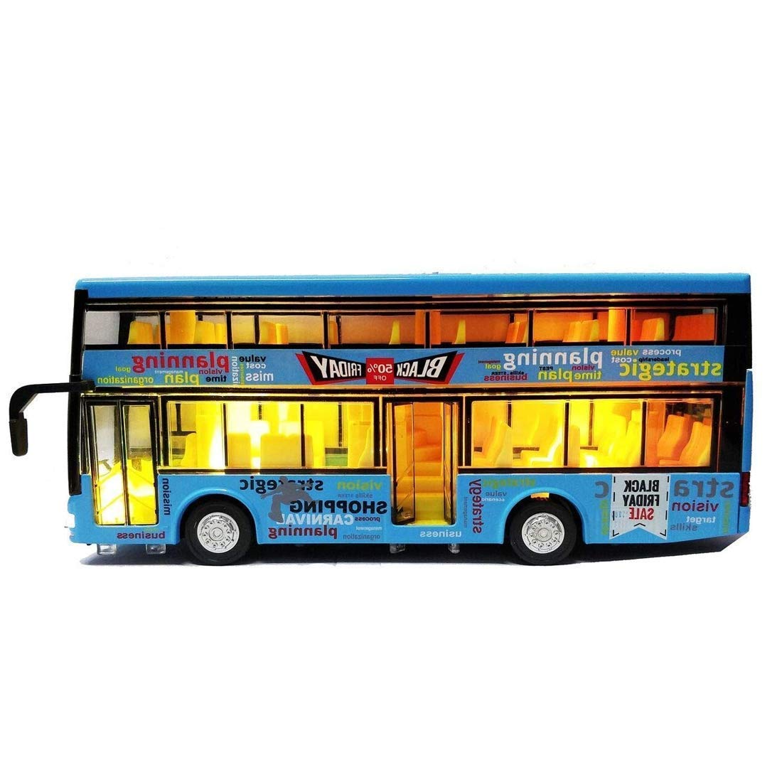 Ixora® Plastic Kids Metal Bus Toy Die-Cast Double Decker Metal Bus 7.5 ...
