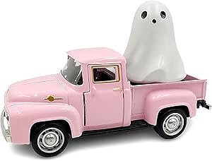 Amazon.com: Mini Pink Halloween Truck Decoration with Ghost – Cute ...