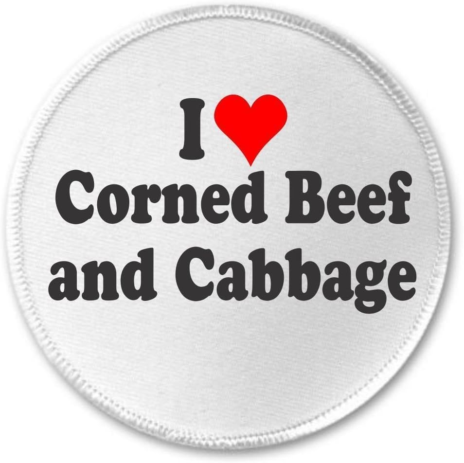 Amazon.com: A&T Designs I love Corned Beef and Cabbage 3" Sew On Patch ...