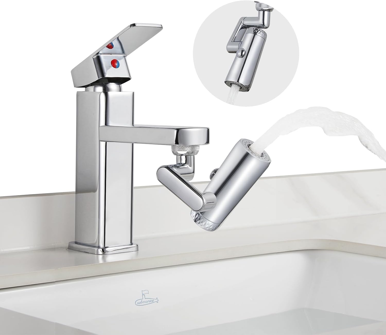 SUBMARINE Universal 1080 Swivel Robotic Arm Faucet Aerator, Splash ...
