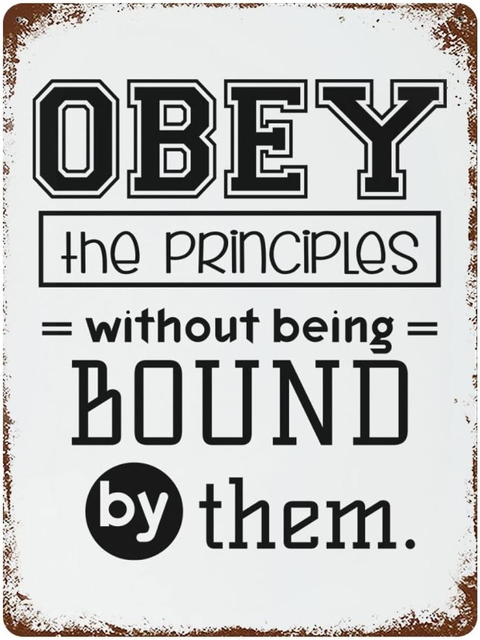 Amazon.com: Rustic Metal Signs Obey The Principles Without Being Bound ...
