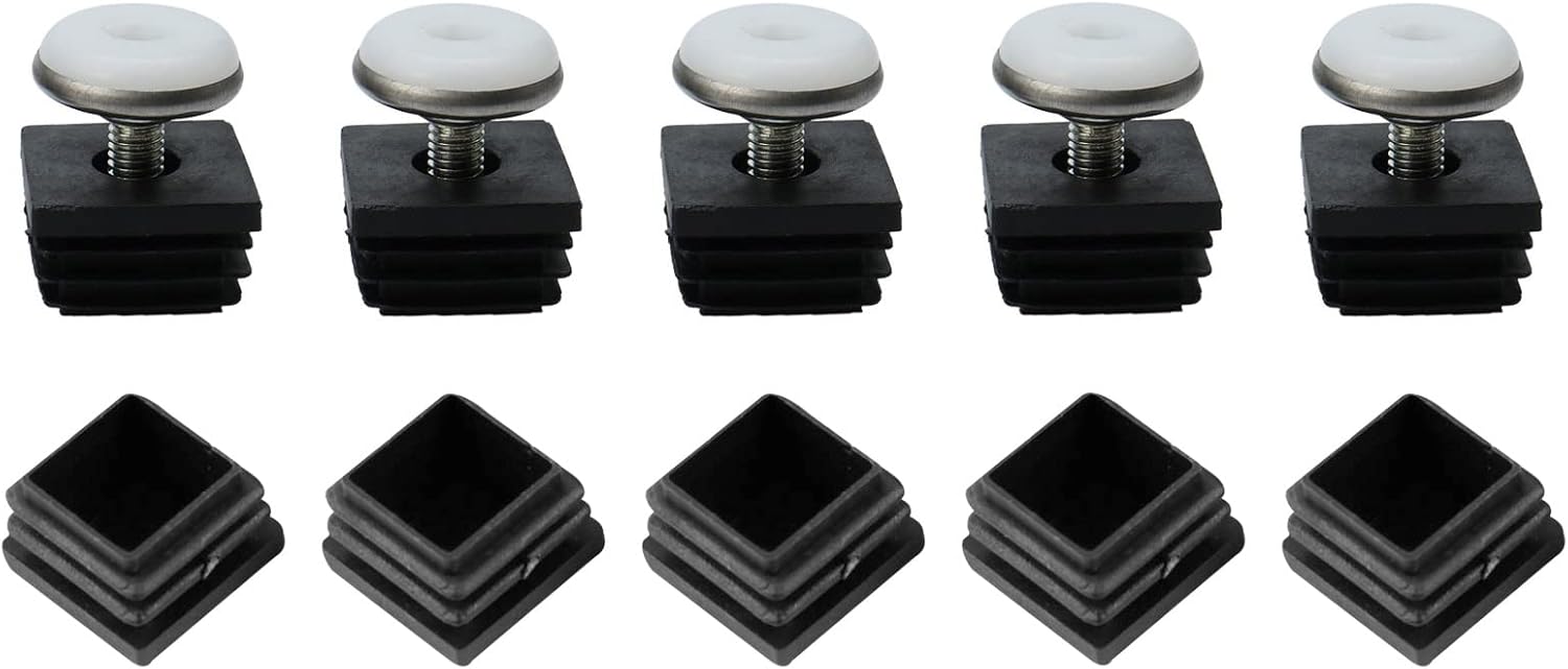uxcell 25 x 25mm Adjustable Leveling Feet Inserts Furniture Table Glide ...