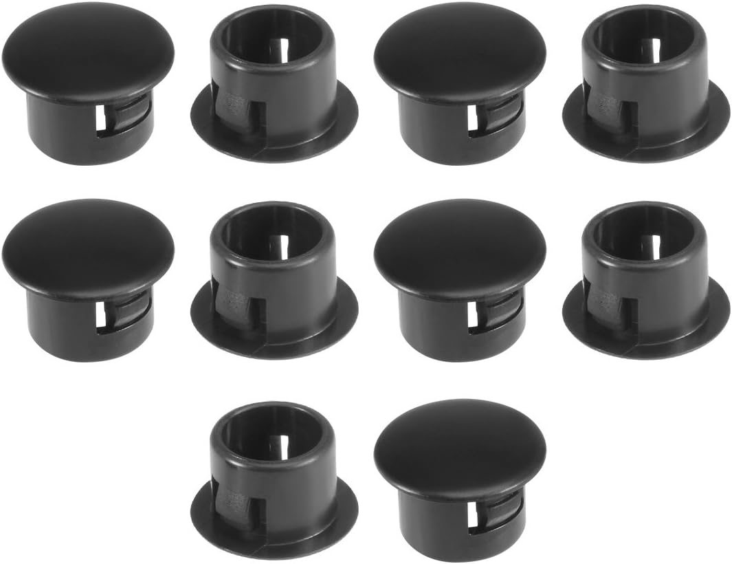 Sourcingmap 10 Pcs Black Snap in Type Locking Hole Plugs 16mm x 20mm x ...