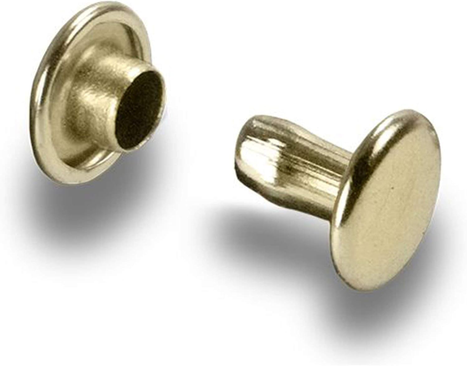 Amazon.com: Medium Solid Brass Rivet Double Cap Leathercraft Fastener ...