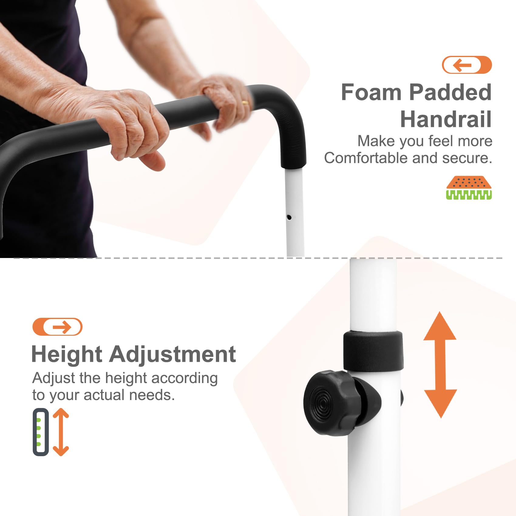 Bed Step Stool for High Bed for Elderly,Bed Rails for Elderly with ...