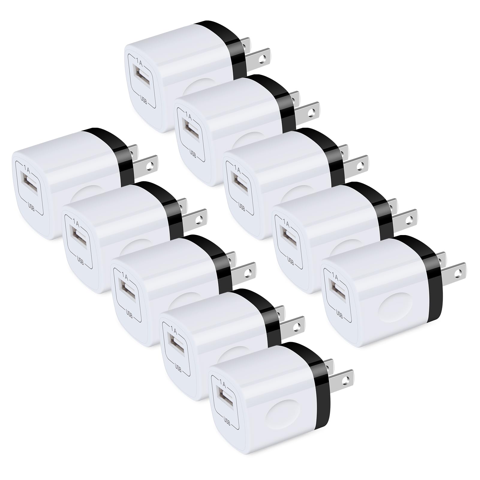 Amazon.com: USB Wall Plug, 10Pack 1A/5V Single Port USB Wall Charger ...