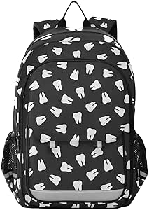 Amazon.com: Krafig Dental Theme Teeth Pattern Backpack Girls Boys ...