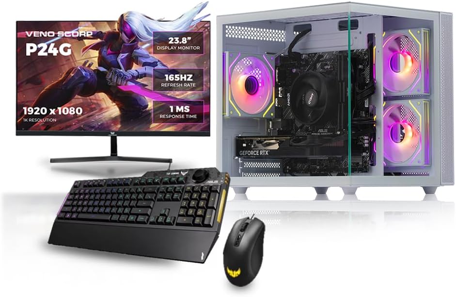 Veno Scorp Gaming PC 24" 100Hz Bundle AMD Ryzen 5 5500 Processor Nvidia ...