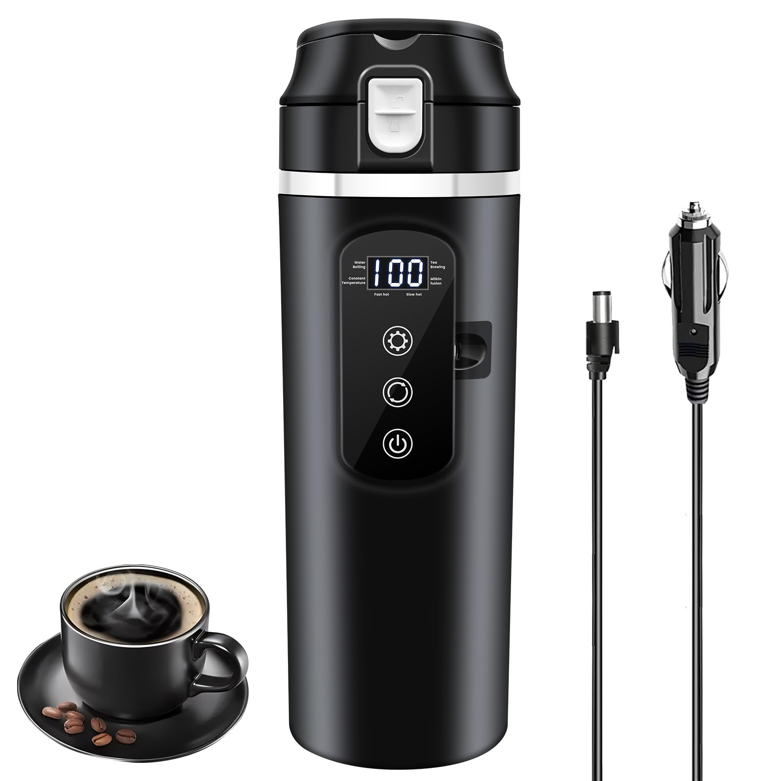 Amazon.com: DC 12V/24V Car Travel Electric Kettle, 400ml Car Heating ...