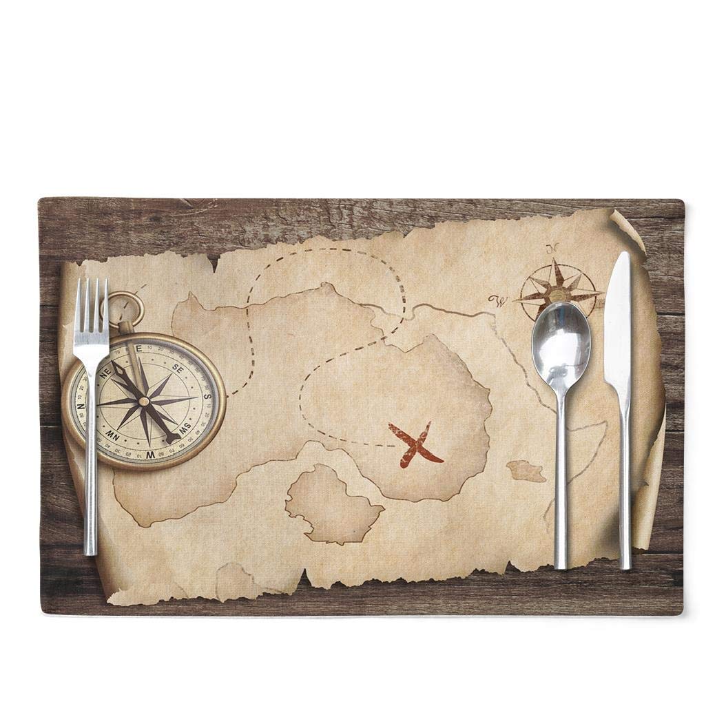 Amazon.com: Cala Home 4 Premium Hardboard Placemats Table Mats, Vintage ...