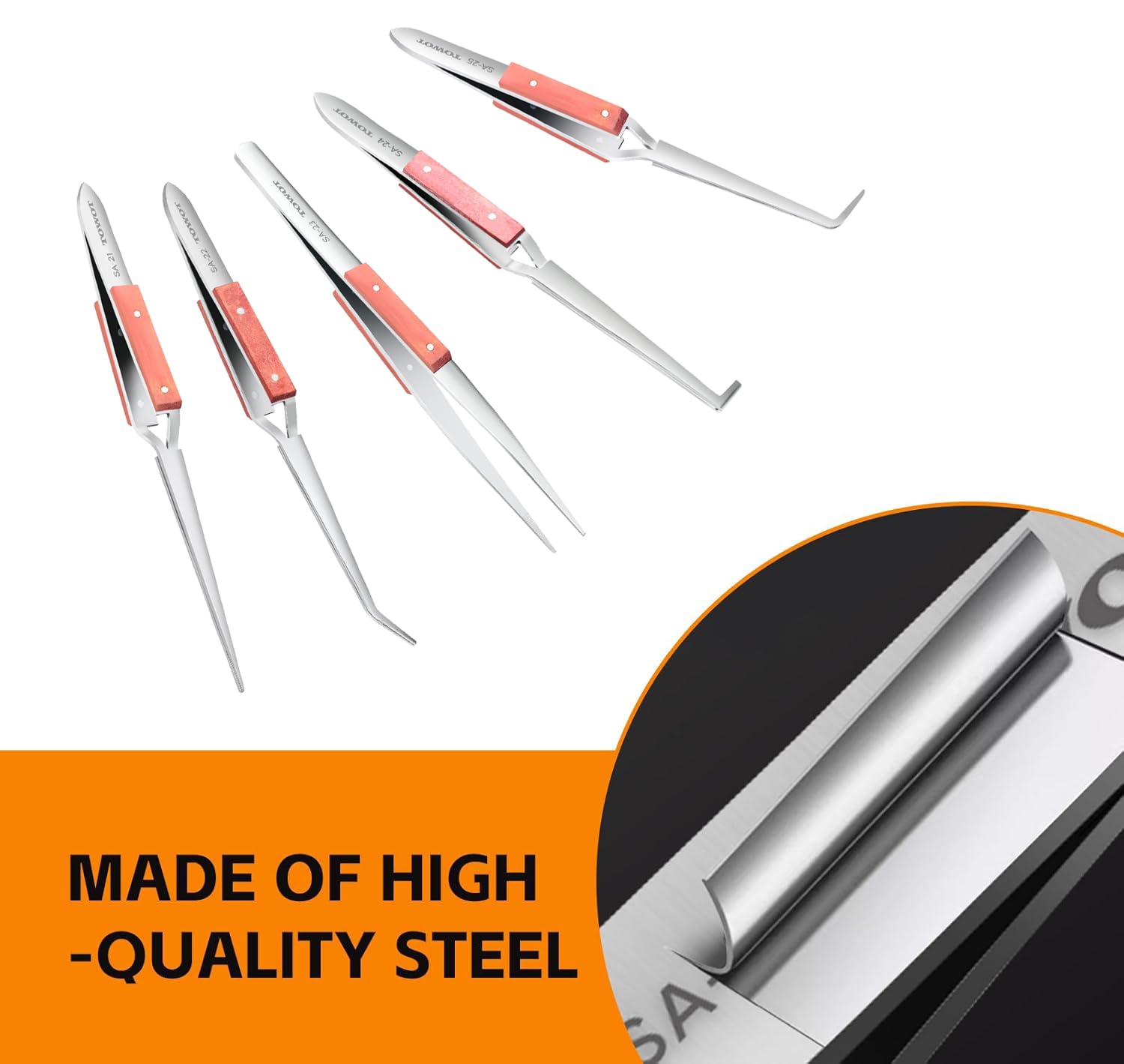 Snapklik.com : TOWOT Industrial Tweezers Cross Lock Fiber Grip Wood ...