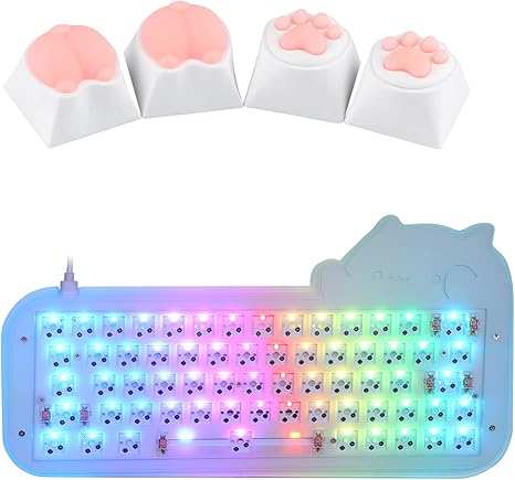 Amazon.com: EPOMAKER Mini Cat 64 Wired QMK/VIA Mechanical Keyboard Kit ...
