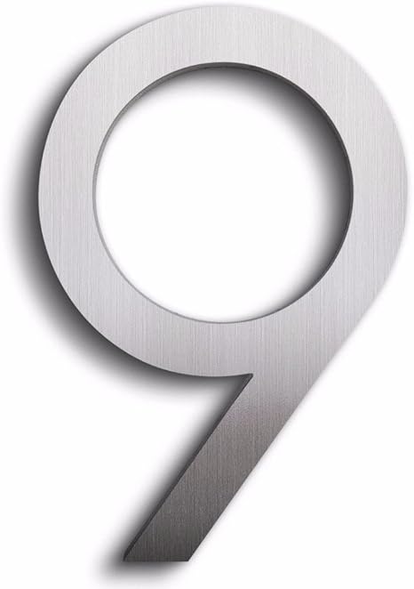 Amazon.com: Modern House Number - Brushed Aluminum - Modern Font 6 ...