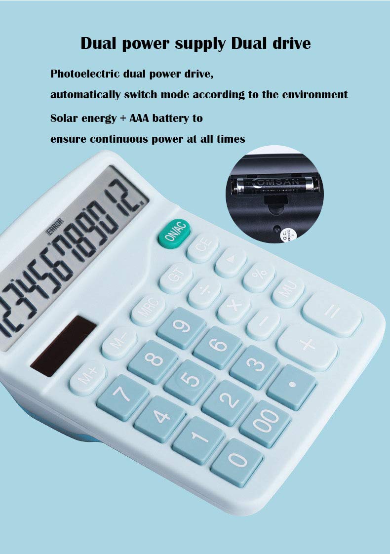 Snapklik.com : YOUHO Office Desk Calculator, 12-bit Solar Battery Dual ...