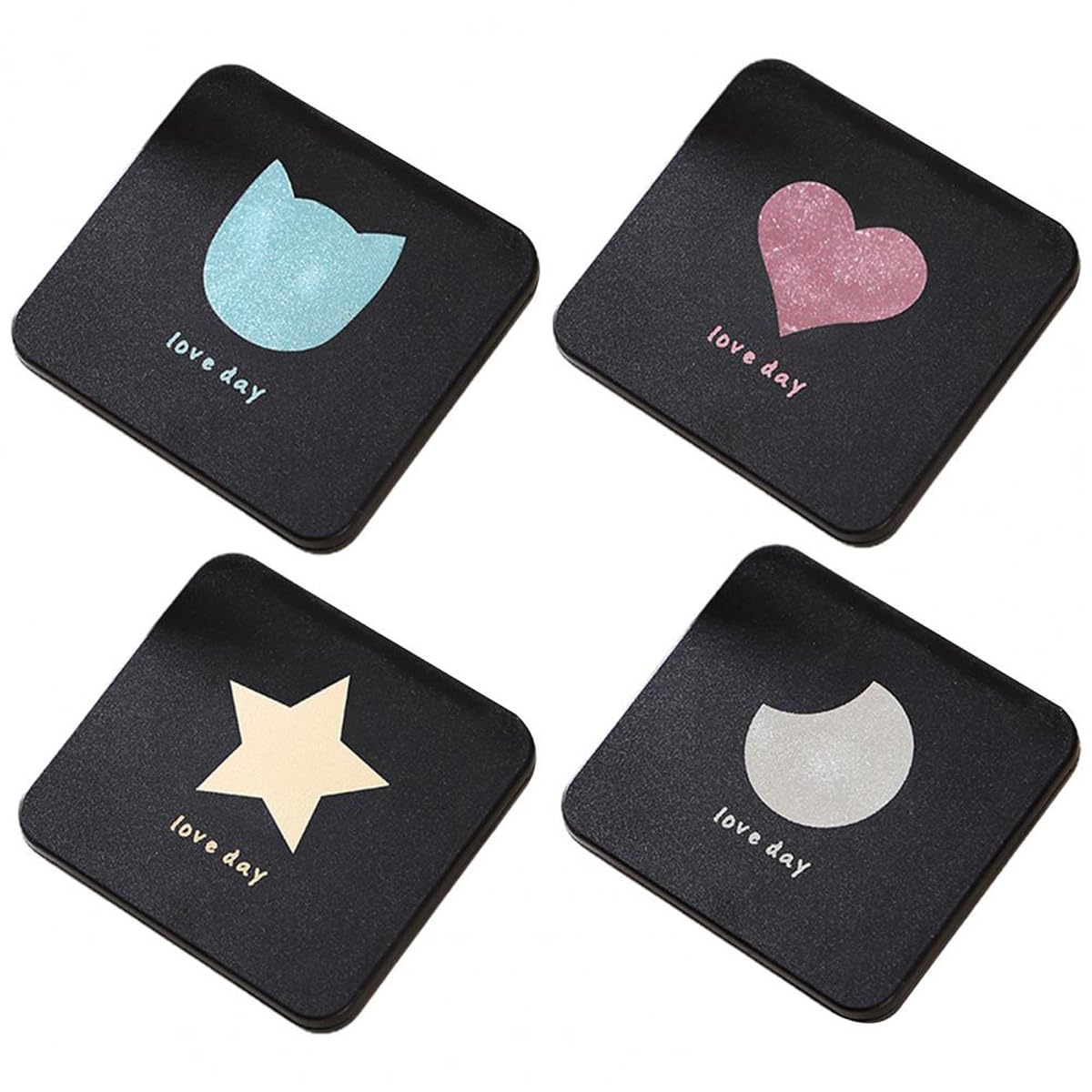 Mockery Compact Mirror for Men, Women and Girls, Black Travel Makeup ...