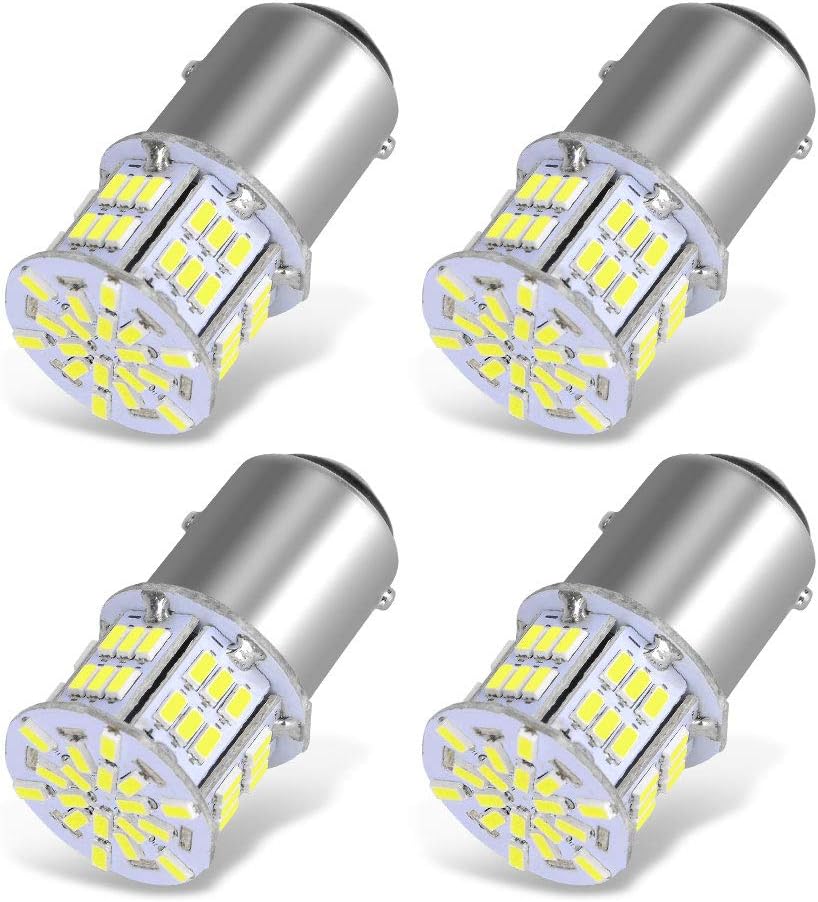 Amazon.com: YITAMOTOR 4x 1157 LED Bulbs White, 54SMD 650 Lumens, BAY15D ...