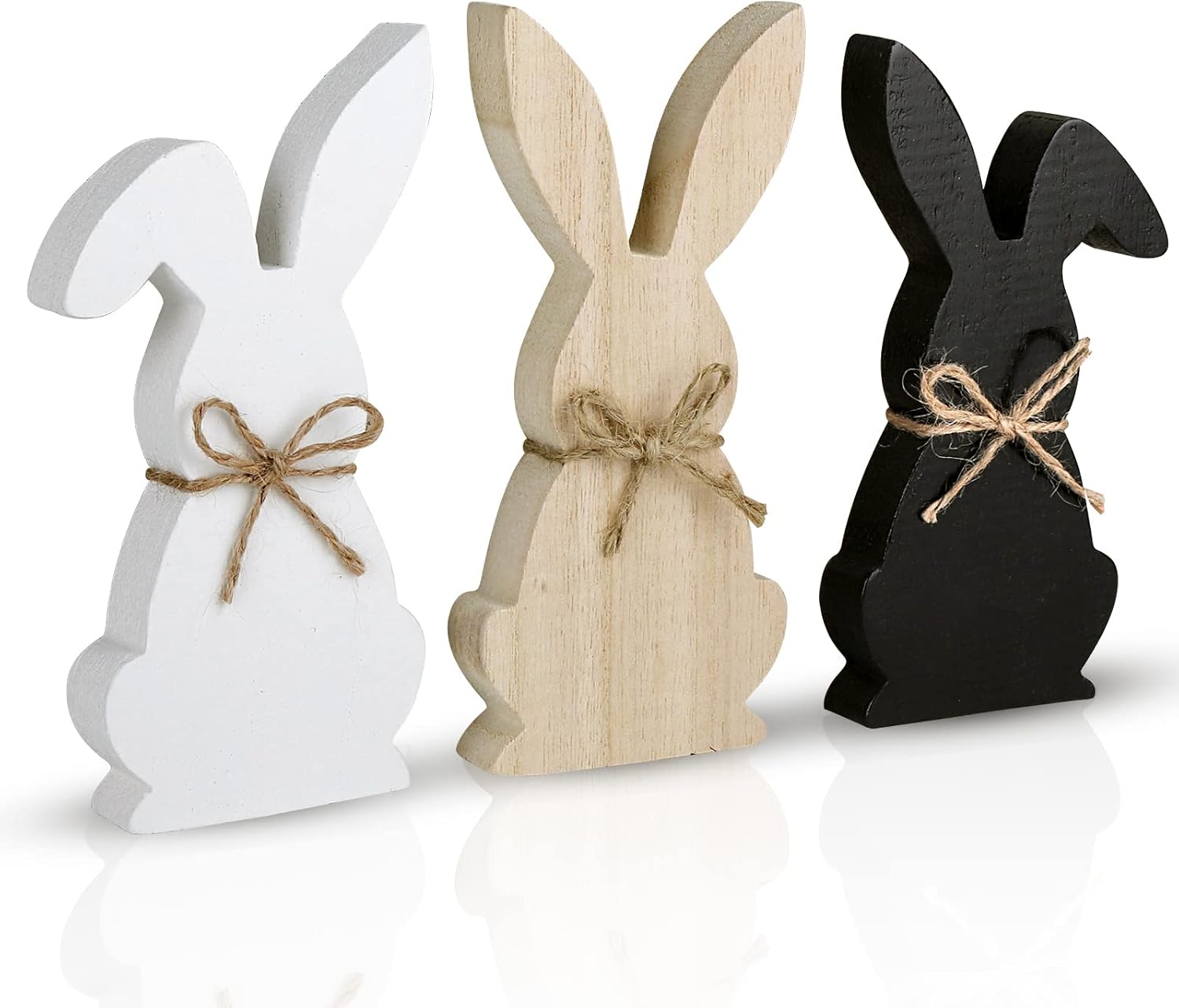 Amazon.com: Easter Decorations for the Home, 3 pcs Easter Bunny Wooden ...