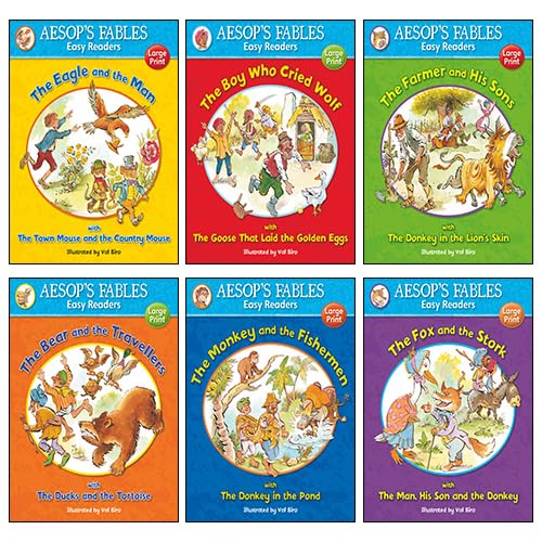 Aesop's Fables Easy Readers 6 Books Collection Set By Val Biro (The Fox ...