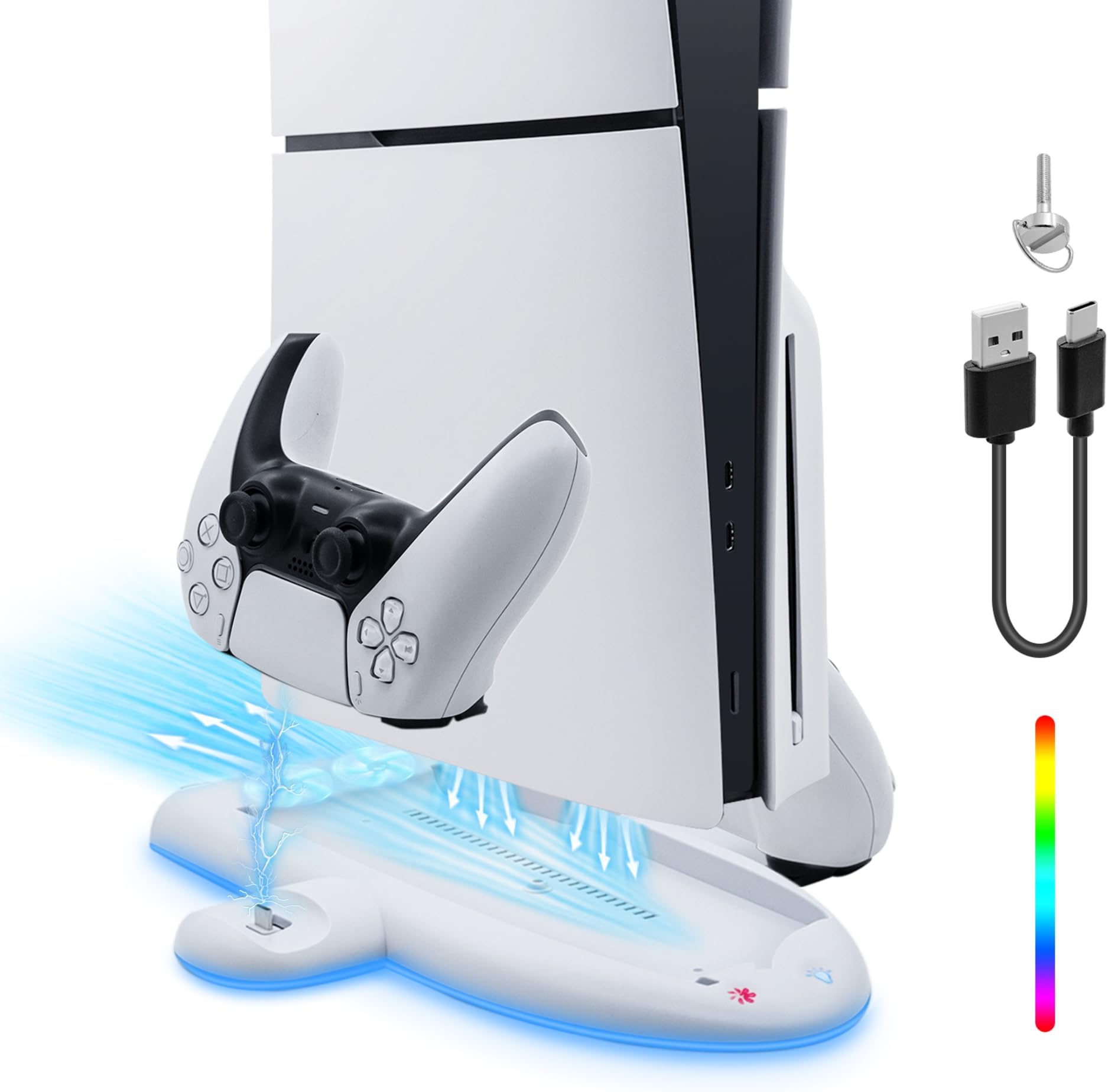 Amazon.com: Mcbazel Charging Stand with Cooling Fan for PS5 Slim ...