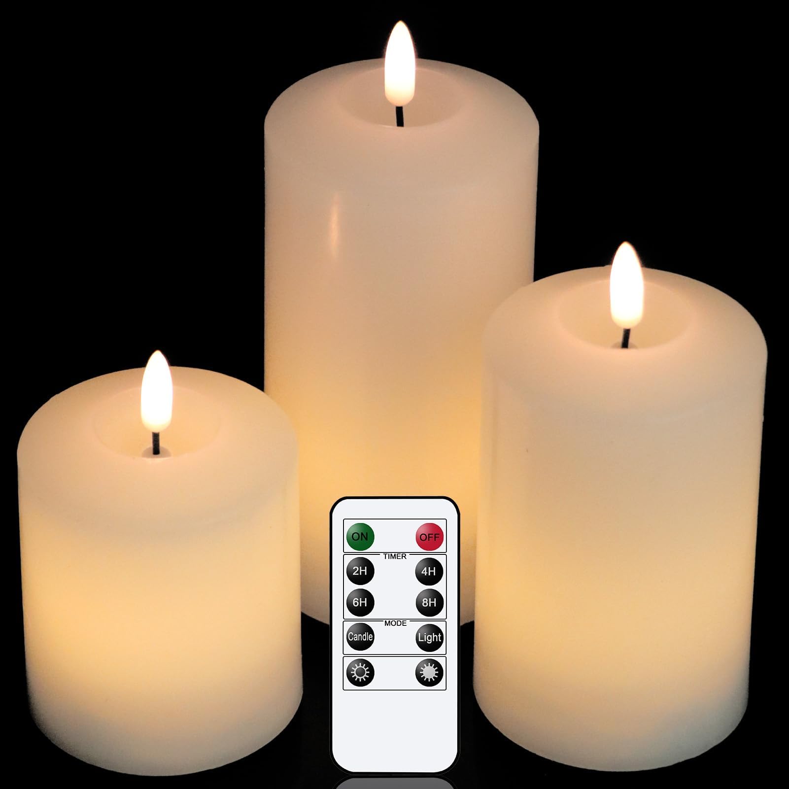 Amazon.com: Christmas LED Glass Flameless Candles with Remote and Timer ...