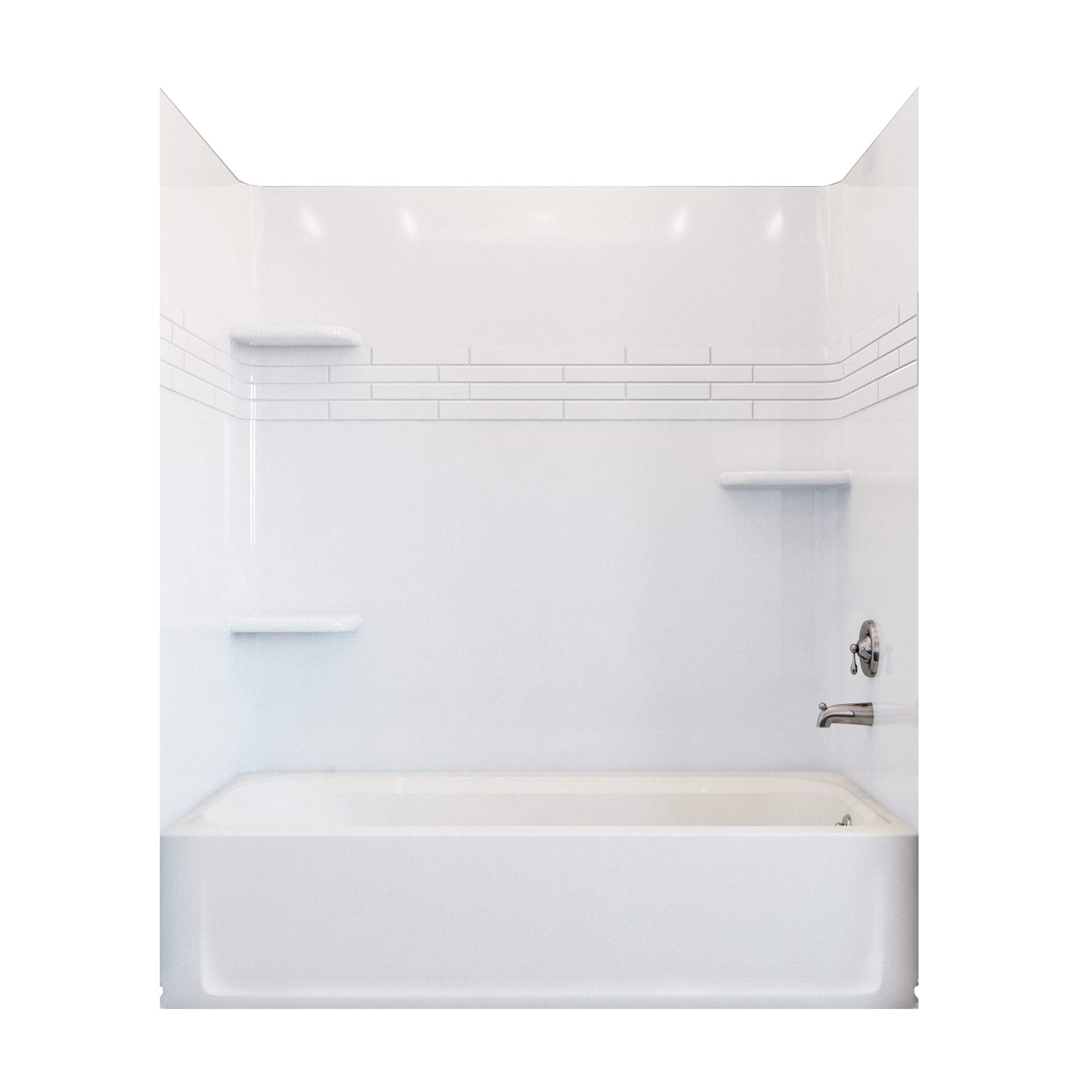 Mustee 680WHT TOPAZ 60-in x 30-in Premium Fiberglass Bathtub Wall ...