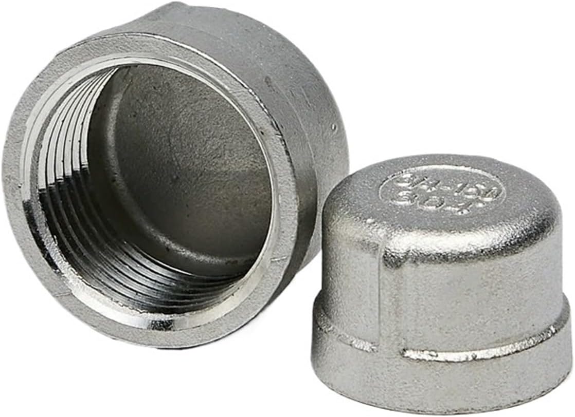 Amazon.com: 304 Stainless Steel Linner Thread Pipe Cap Round Pipe Blind ...